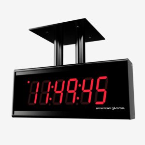Wi-Fi Digital Calendar Clock, 2.5" Red 6-Digit, Single-Face Ceiling ...